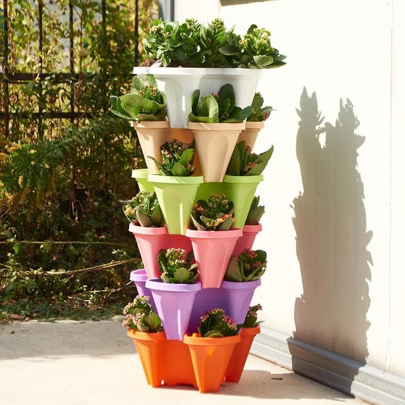 (1+1 FREE) Vertical Stacking Plant Pots – Nimebrand